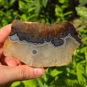 Blue and Black Banded and Crystal Agate, Crystal Quartz Agate, Turkish ...