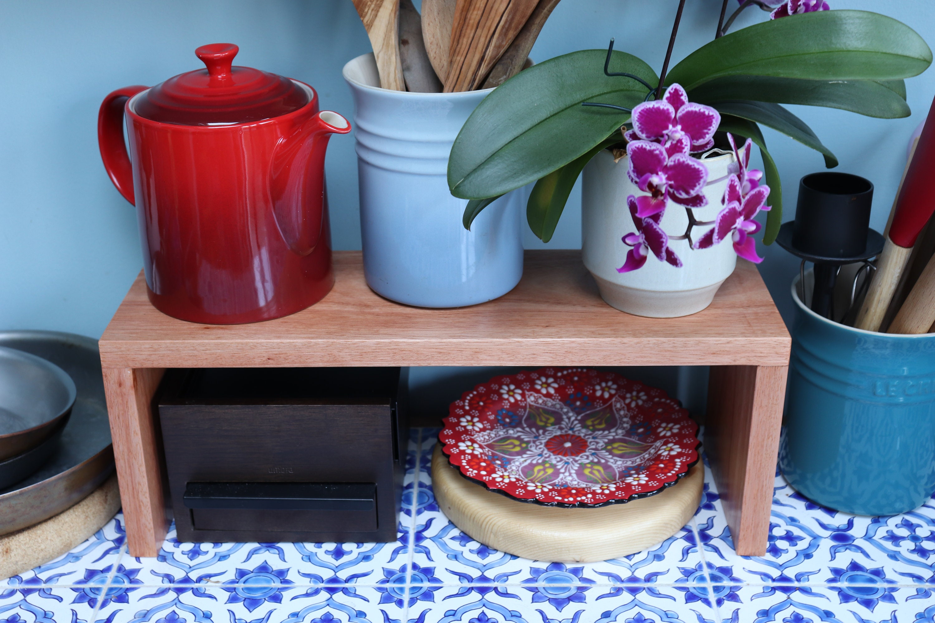 Solid Wood Counter Shelf for Kitchen/vanity/home Office - Etsy