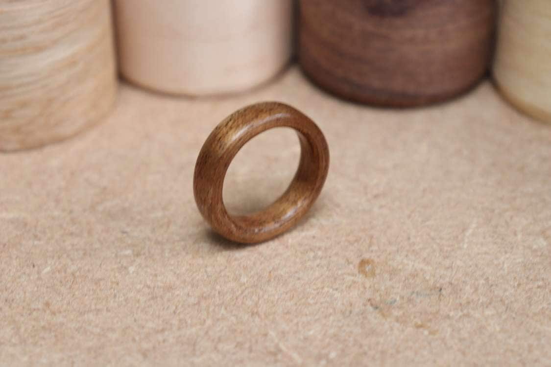 African Walnut Turned Wood Ring Multiple Sizes and Widths - Etsy