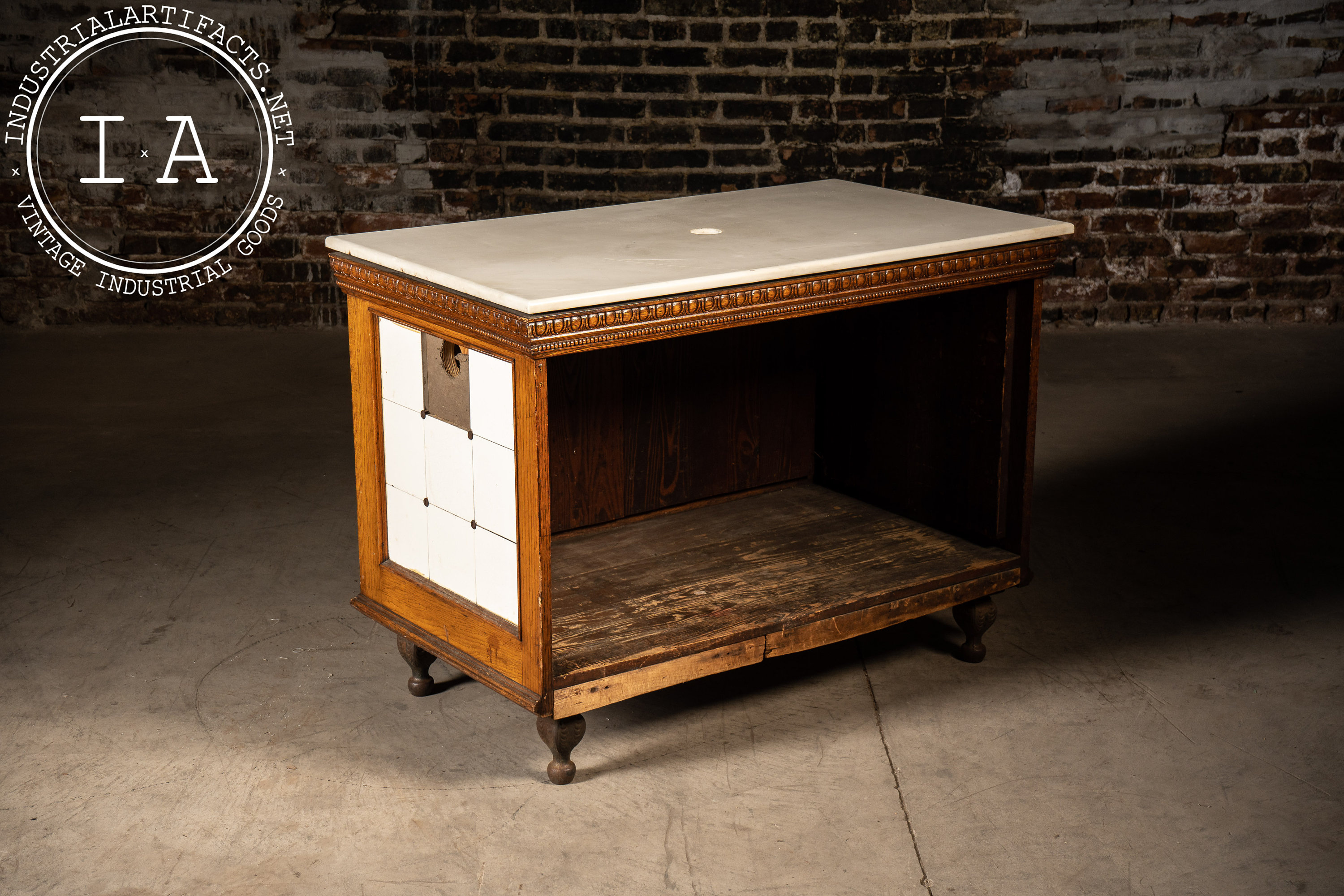 Stone Top Butcher Shop Counter With Milk Glass Tiles - Etsy