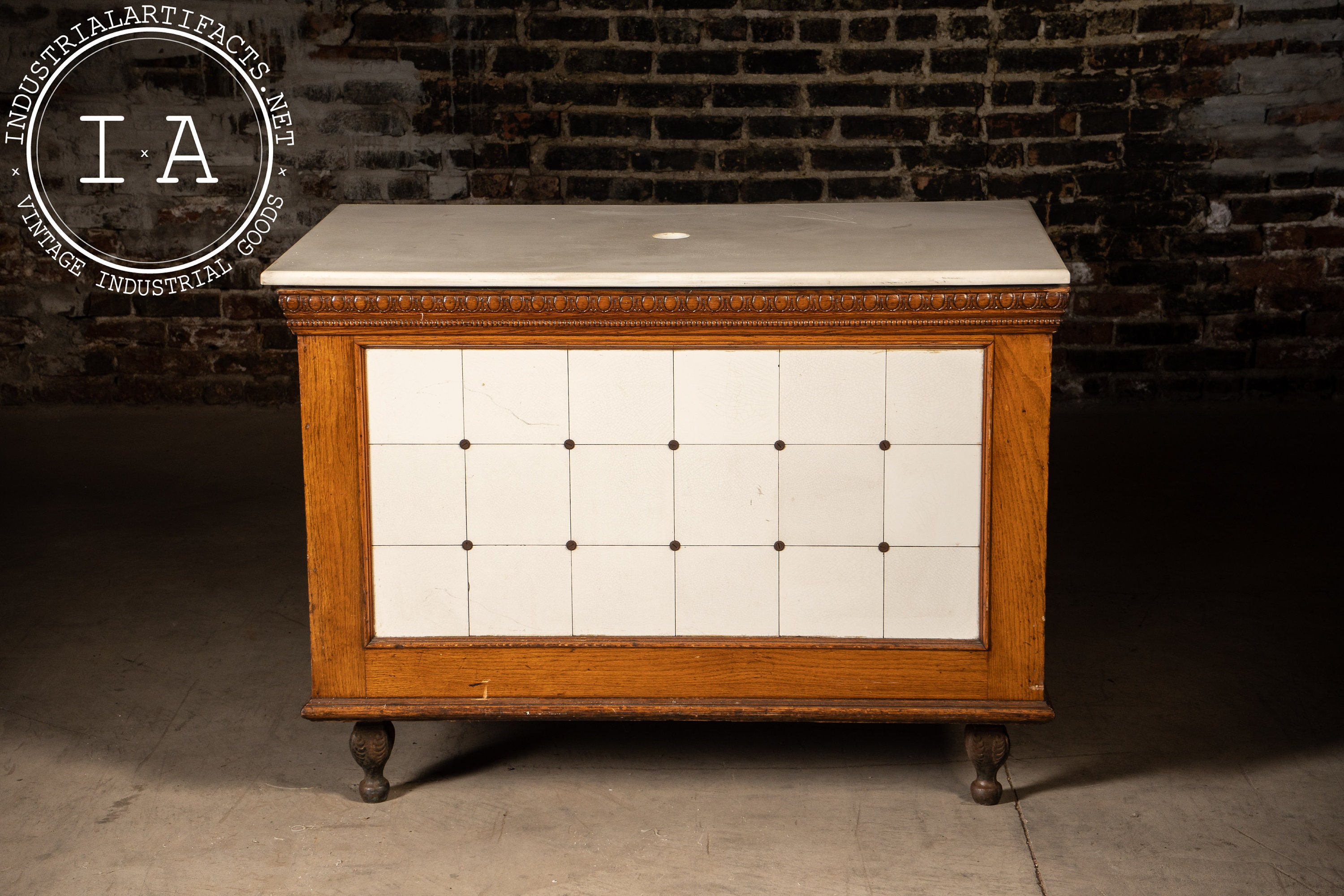 Stone Top Butcher Shop Counter With Milk Glass Tiles - Etsy