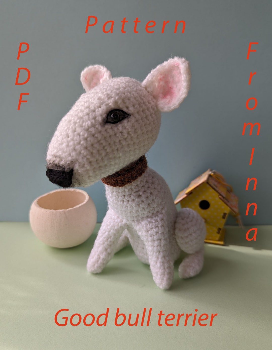 Easy Pattern for a Crocheted Bull Terrier Dog - Etsy
