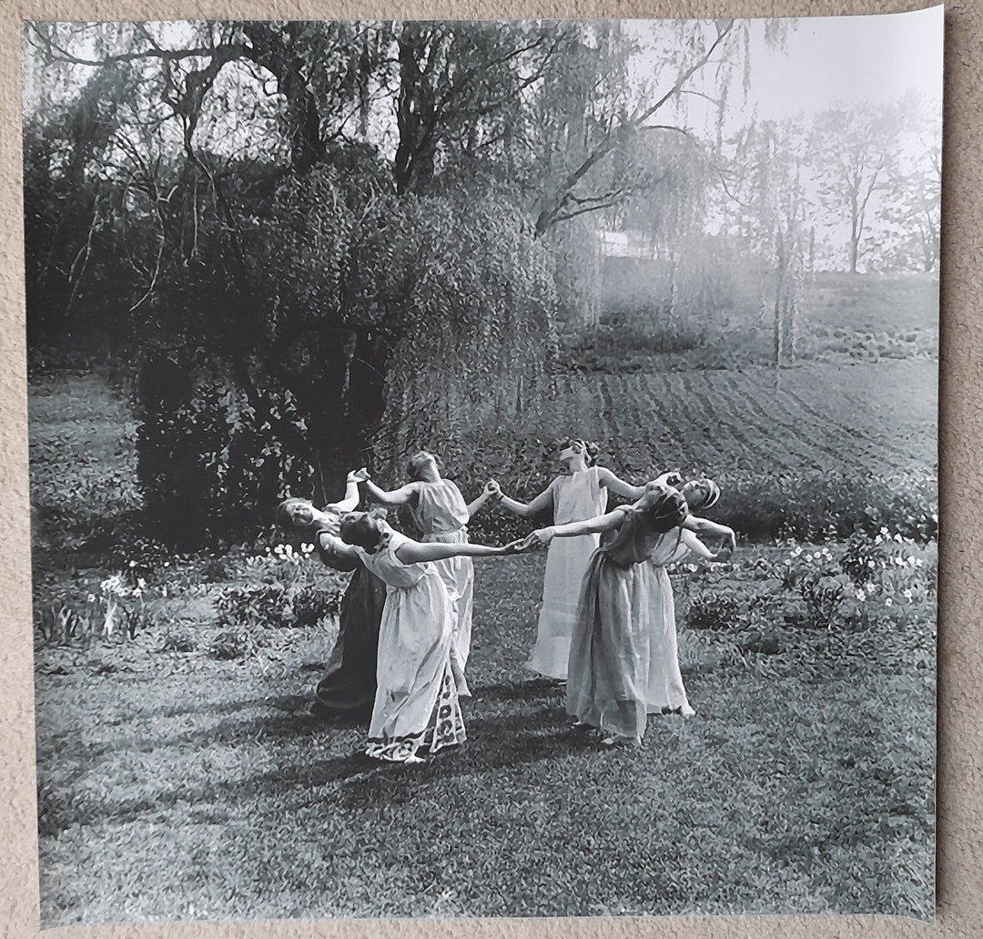 Circle of Witches Dancing Antique Home Wall Decor Wiccan Magic Ritual ...