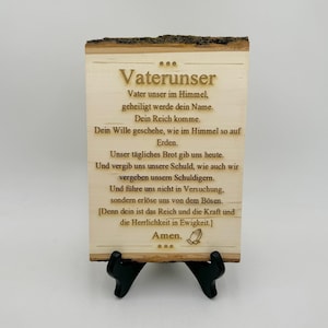 The Lord's Prayer in German, Vaterunser Lord Prayer Engraved, Rustic ...