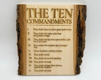 The Ten Commandments Sign, Kids Room Wall Decor, Commandments for Kids ...