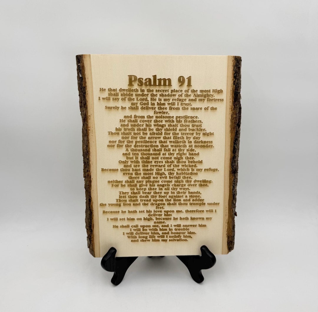 Psalm 91 KJV Bible Verse Sign, Christian Wall Art, Custom Scripture ...