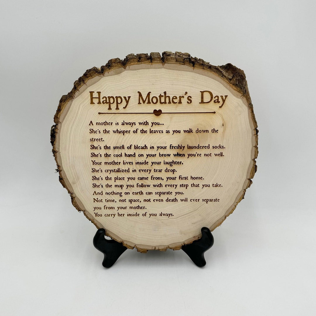 Wood Engraved Personalized Letter on Wood Engraved Custom Mothers Day ...