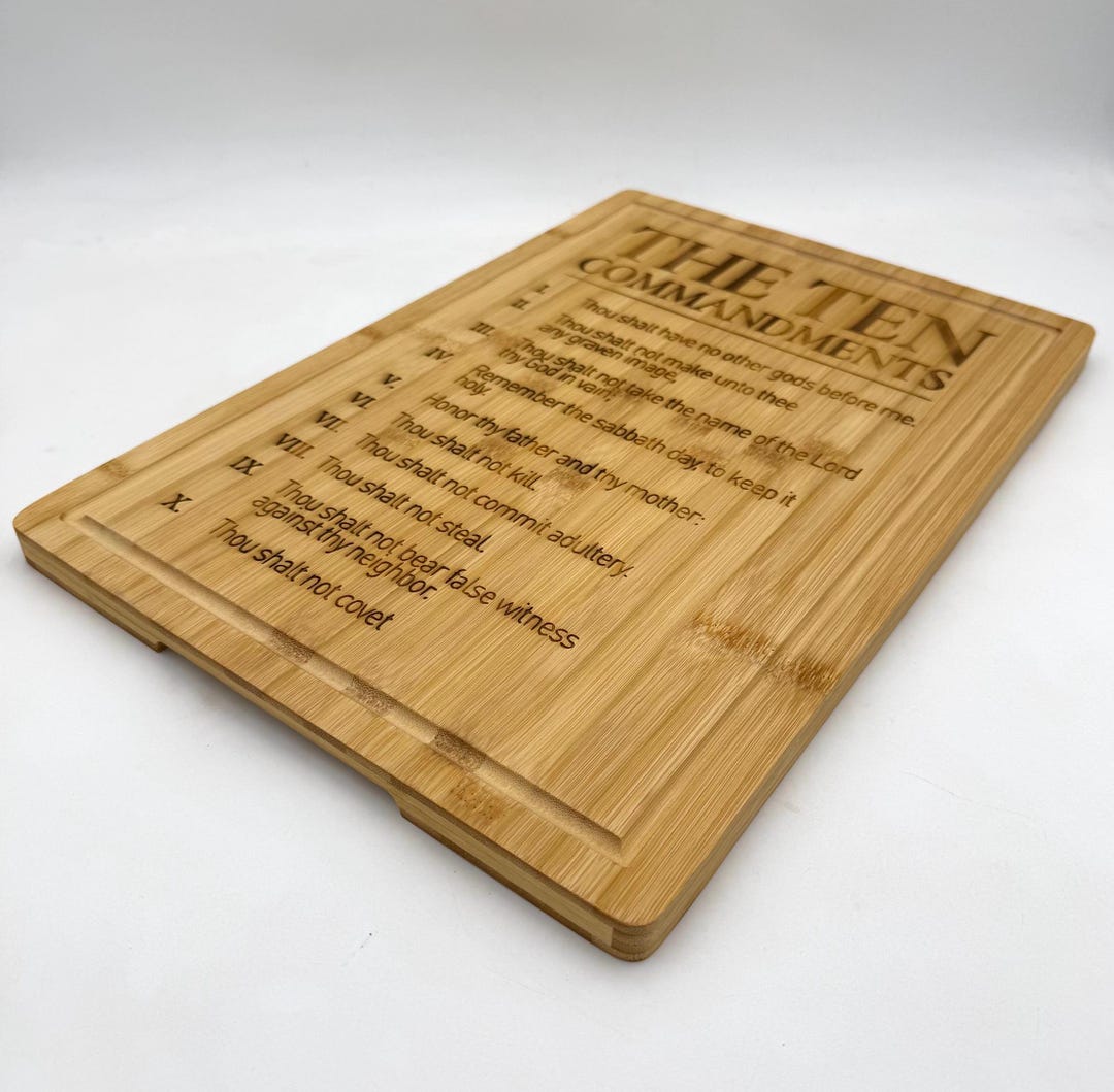 The Ten Commandments Cutting Board Engraved Charcuterie Board Engraved ...