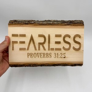 Fearless Proverbs 31:25 Sign God's Voice Bible Verse Sign, Christian ...