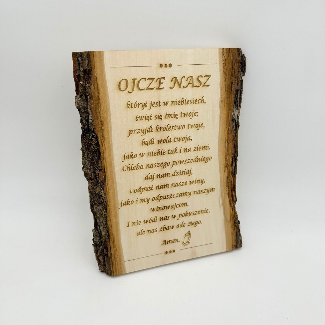 The Lord's Prayer in Polish, Lord Prayer Sign, Rustic Home Decor ...