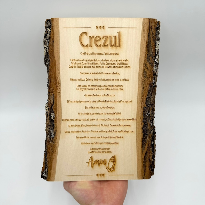 The Apostles Creed in Romanian, Romanian Crezul Sign, Romanian Home ...