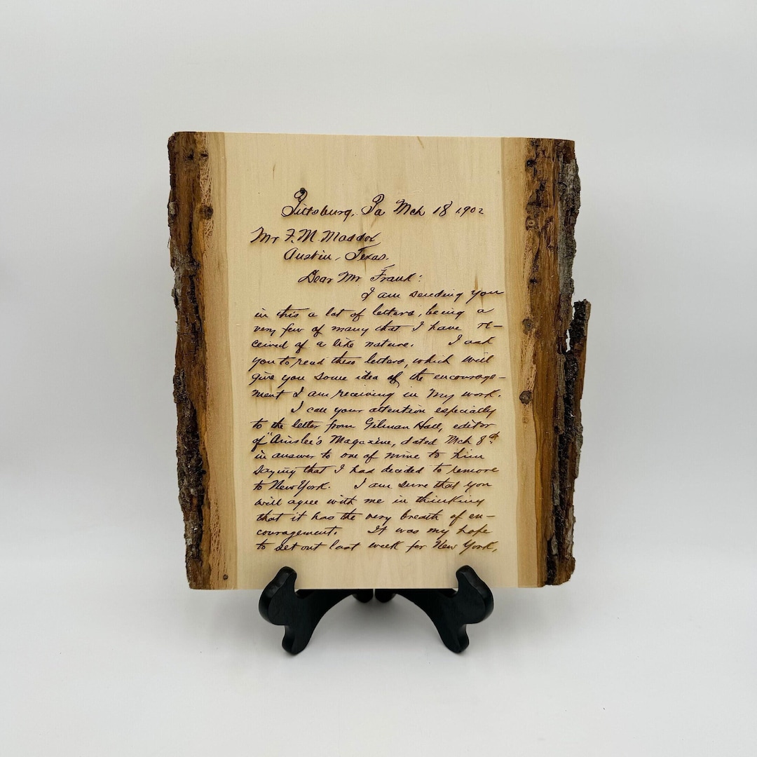 Your Handwritten Letter Personalized Message Custom Engraved Wood Plank ...