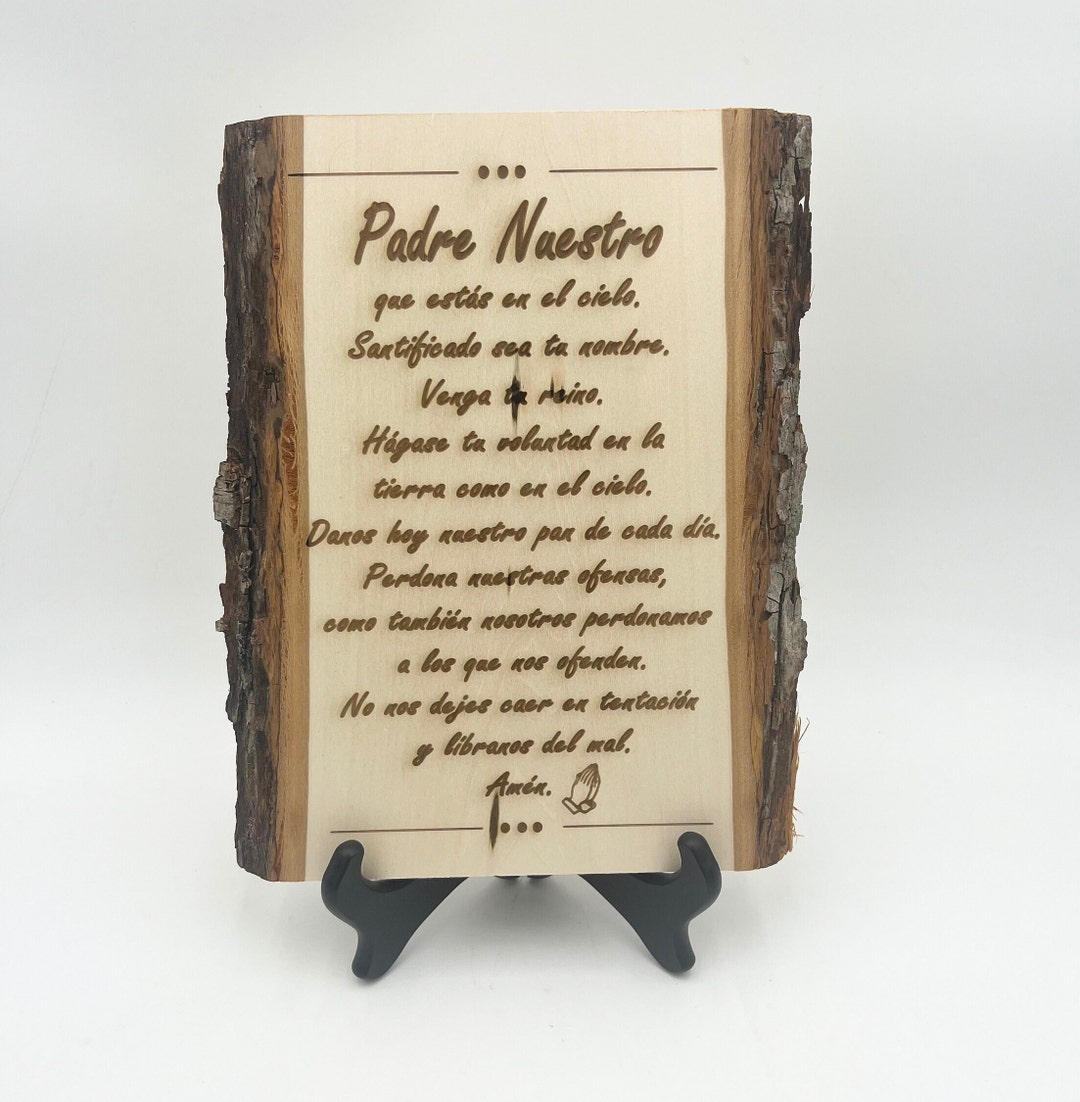 Padre Nuestro, the Lord's Prayer in Spanish, Spanish Lord Prayer Sign ...