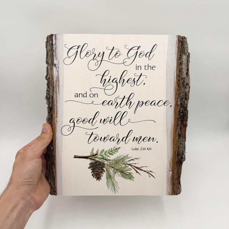 Glory to God in the Highest Luke 2:14 KJV Printed on Wood Wall Decor ...