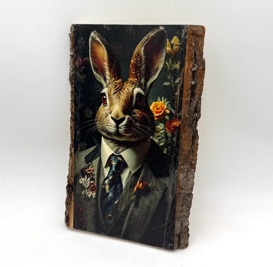 Rabbit Victorian Portrait - Vintage Style Cottage Core Animal Wall Art ...