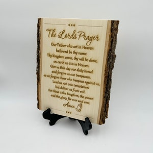 The Lord's Prayer in English, Lord Prayer Engraved, Rustic Home Decor ...