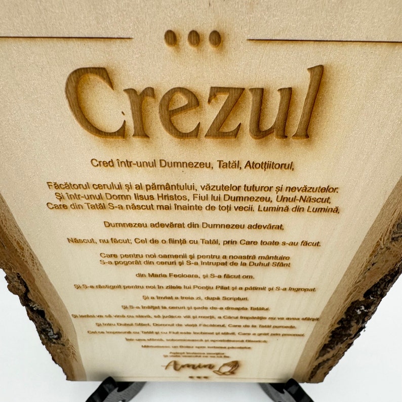 The Apostles Creed in Romanian, Romanian Crezul Sign, Romanian Home ...