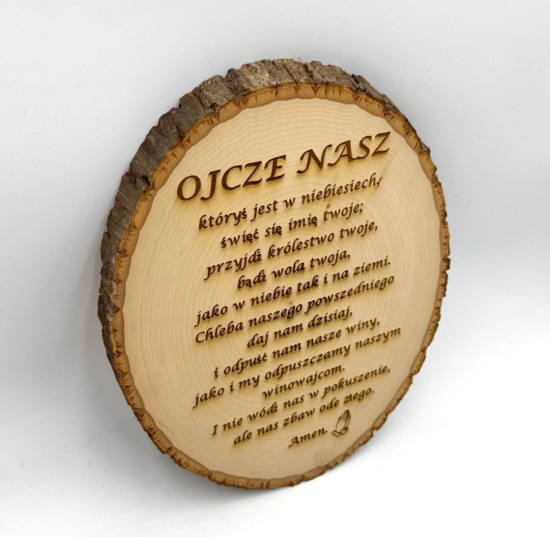 The Lord's Prayer in Polish, Lord Prayer Sign, Rustic Polish Gift, Wood ...
