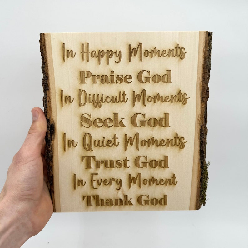 In Happy Moments Sign Bible Verse Wood Sign Scripture Wood Framed Sign ...