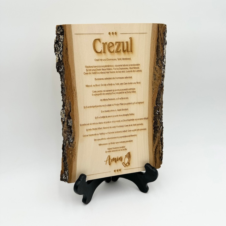 The Apostles Creed in Romanian, Romanian Crezul Sign, Romanian Home ...
