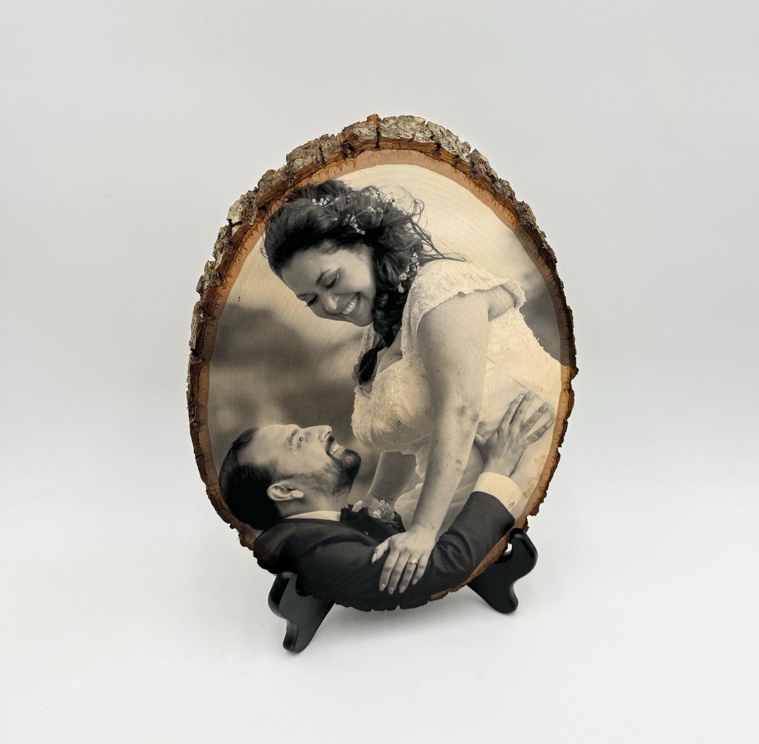 Unique Wood Slice Gifts 5th Anniversary Personalized Men's Wood Photo ...