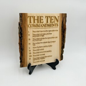The Ten Commandments Sign Bible Verse Wood Sign Scripture Wood Framed ...