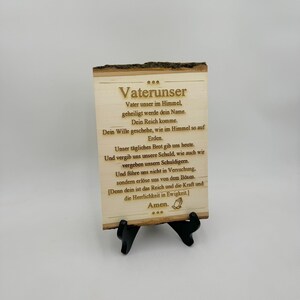 The Lord's Prayer in German, Vaterunser Lord Prayer Engraved, Rustic ...