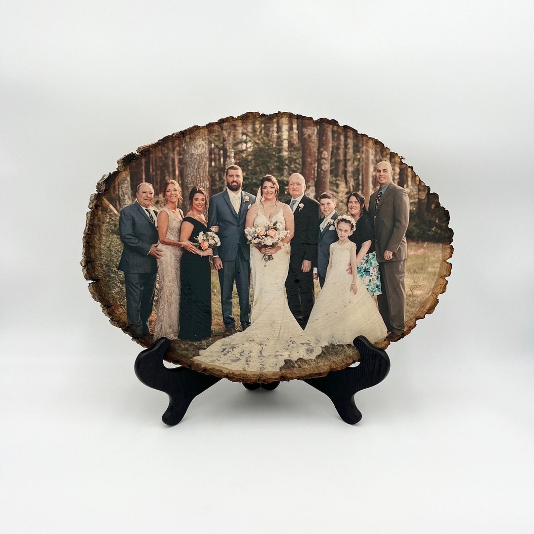 Wedding Photo on Wood Wedding Portrait Family Picture on Wood Gift for ...