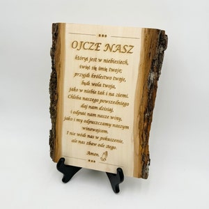 The Lord's Prayer in Polish, Lord Prayer Sign, Rustic Home Decor ...