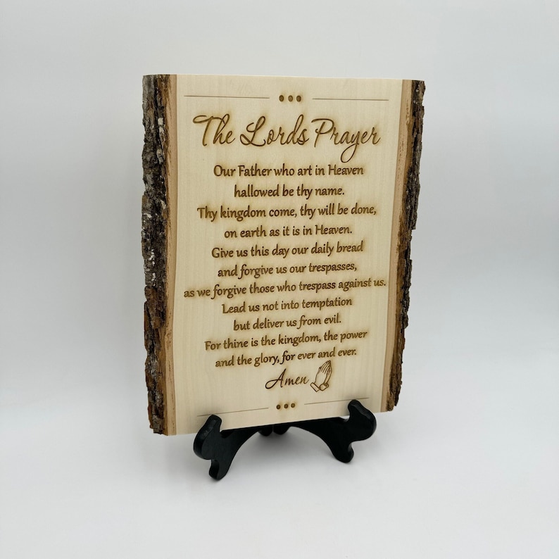 The Lord’s Prayer Wood Sign Rustic Christian Home Decor, Engraved ...