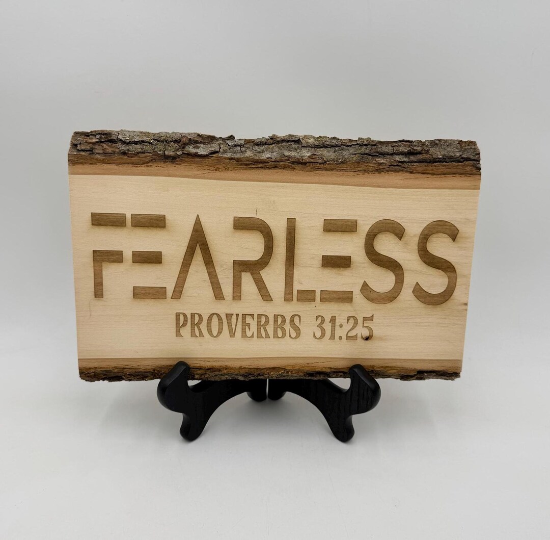 Fearless Proverbs 31:25 Sign God's Voice Bible Verse Sign, Christian ...
