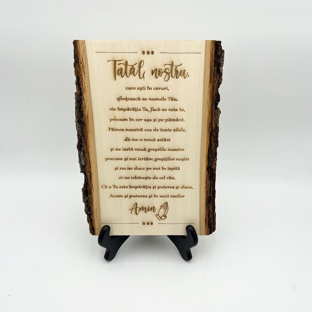 The Lord's Prayer in Romanian, Romanian Tatal Nostru Sign, Romanian ...