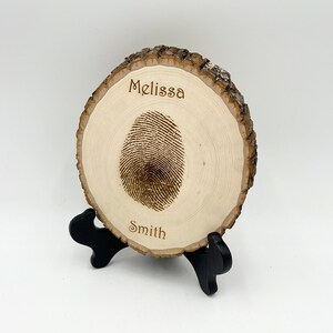 Wood Fingerprint Engraving Plaque Custom Fingerprint on Wood Engraved ...