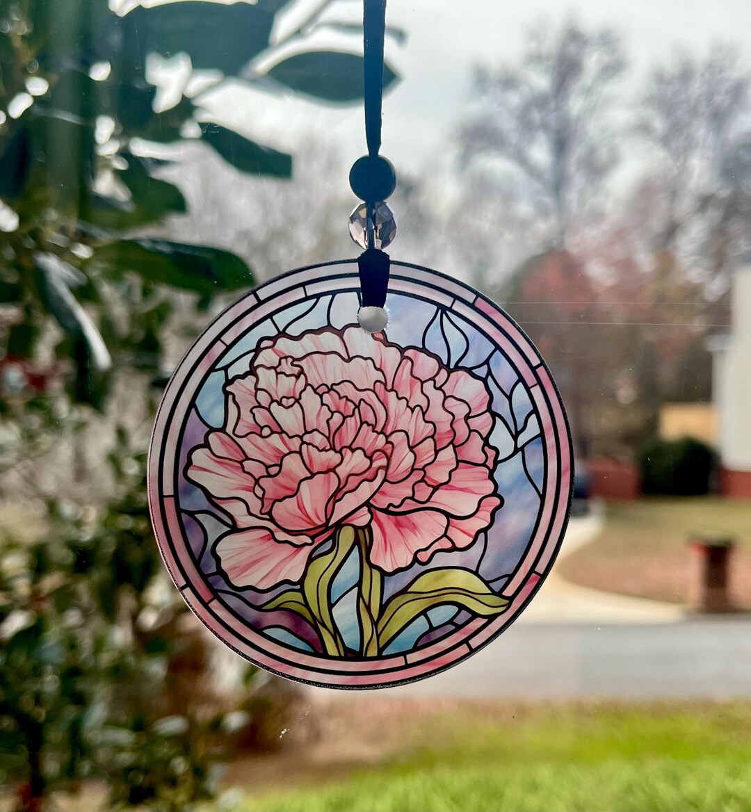 January Birth Month Flower, Glass Ornament, January Birthday Gift ...