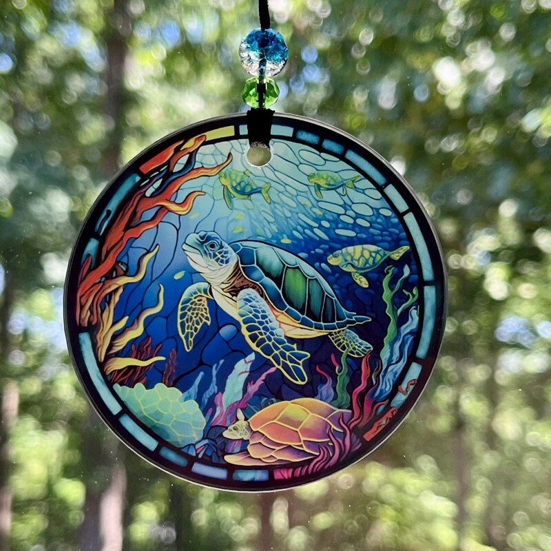Turtle Stained Glass - Etsy