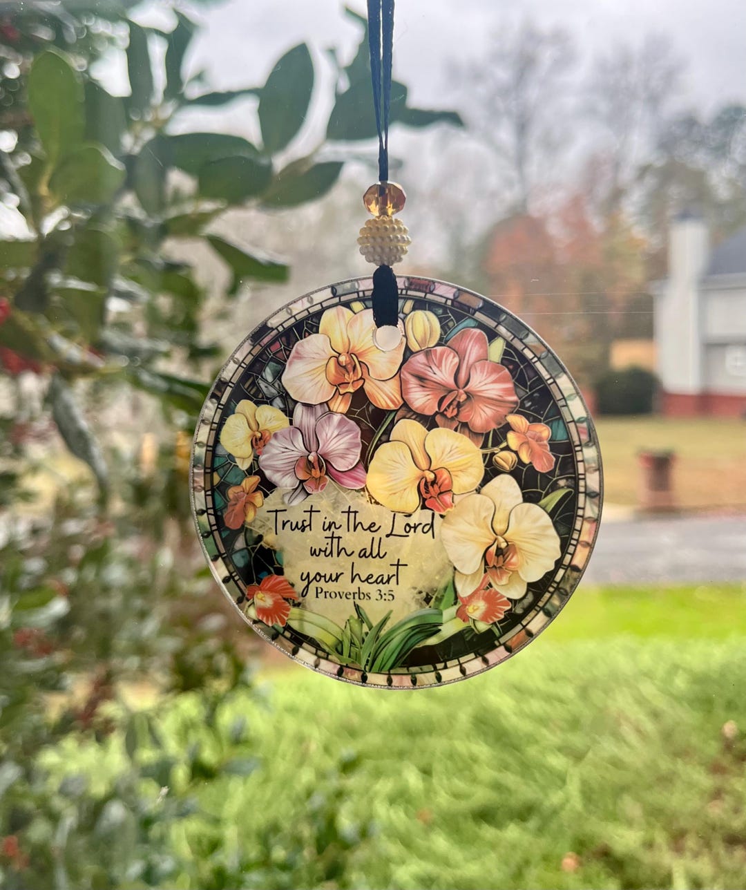 Proverbs 3:5 Bible Verse, Glass Sun Catcher, Trust in the Lord With All ...