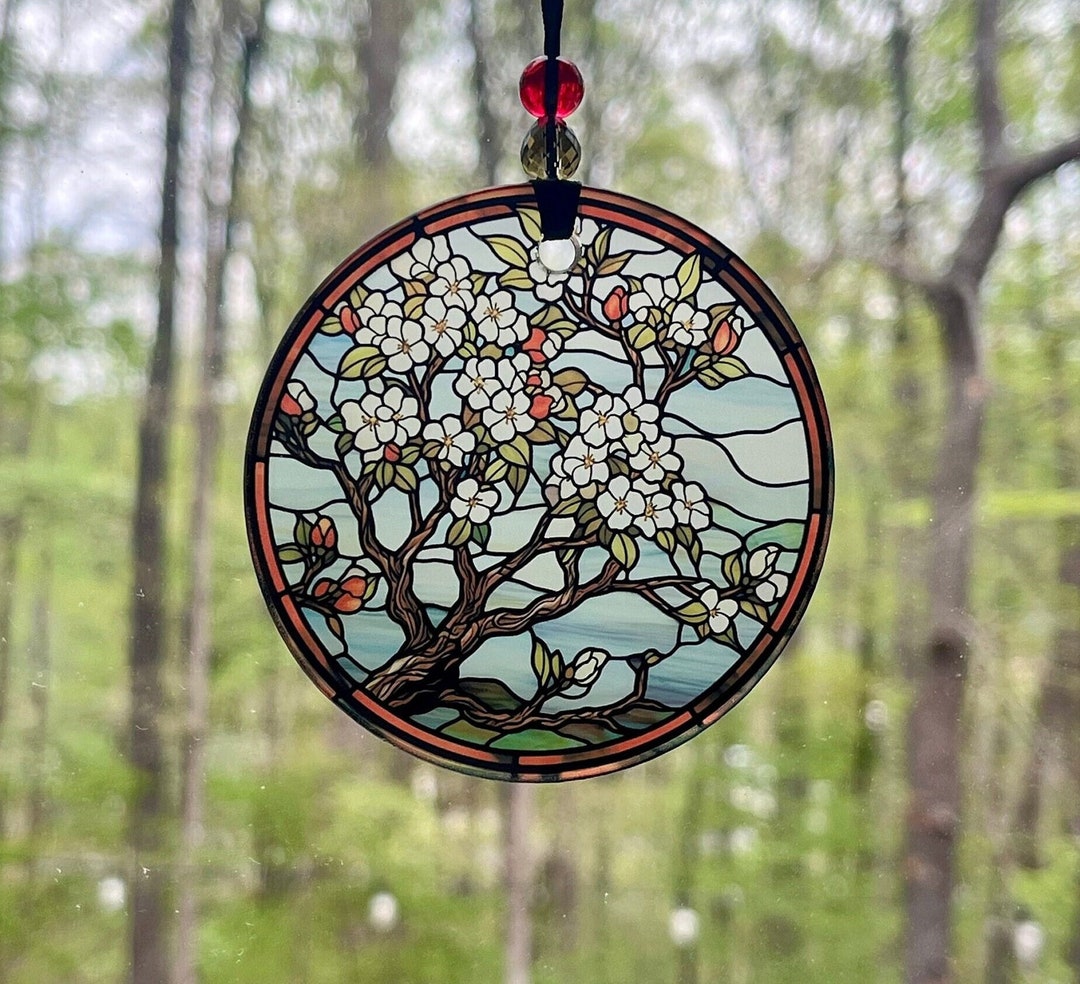 May Birth Month Flower Glass Ornament, May Birthday Gift, Flower Sun ...