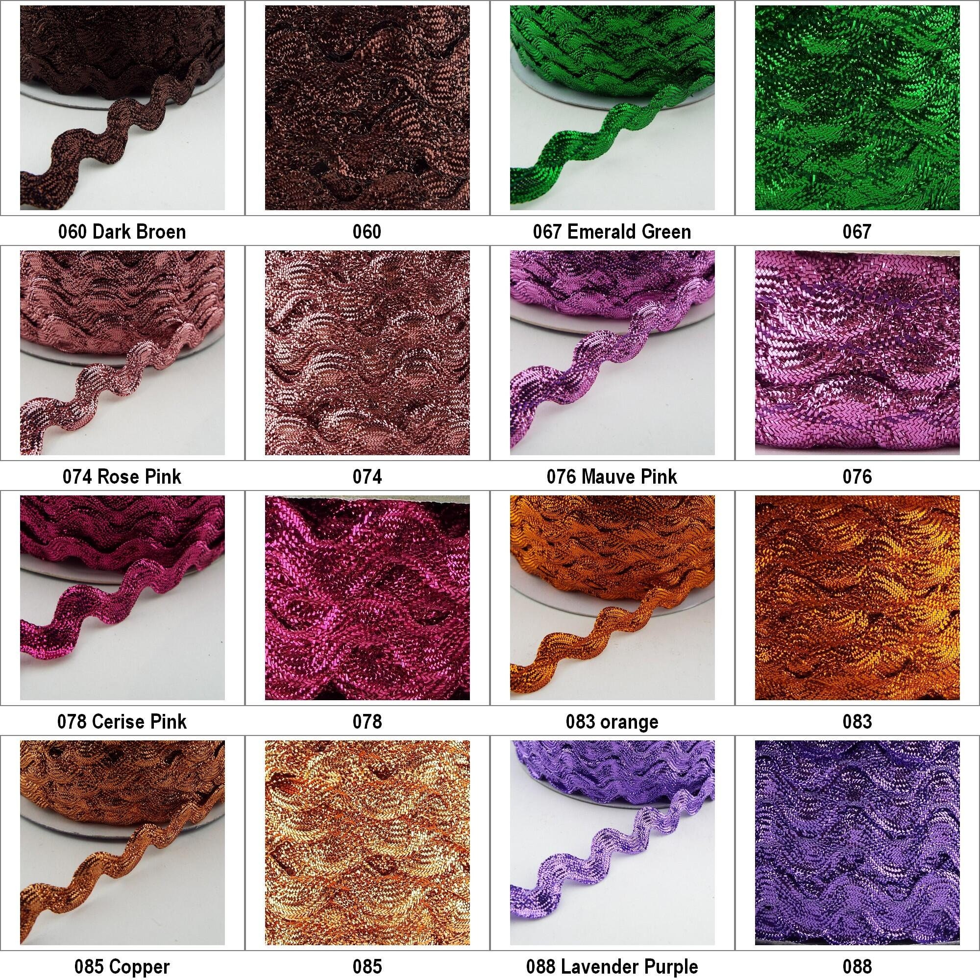 18 COLOUR 14mm Metallic Ric Rac Glitter Ribbon Costume Christmas BUY 1 ...