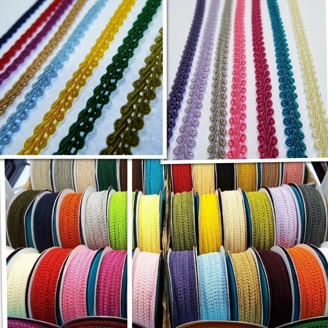 41 COLOUR 6mm Double Scroll Gimp Braid Dress Costume Upholstery BUY 1 2 ...