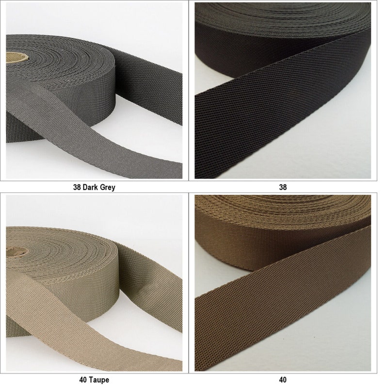 18 COLOUR 35mm Matt Satin 1.2mm Thick Polyester Bag Handle Strap BUY 1 ...
