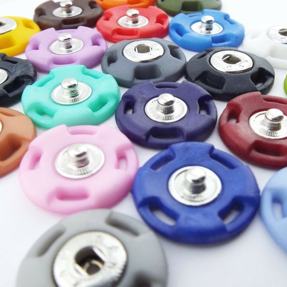 22 COLOUR LARGE 22mm Plastic Metal Popper Bag Snap Fastener | Etsy UK