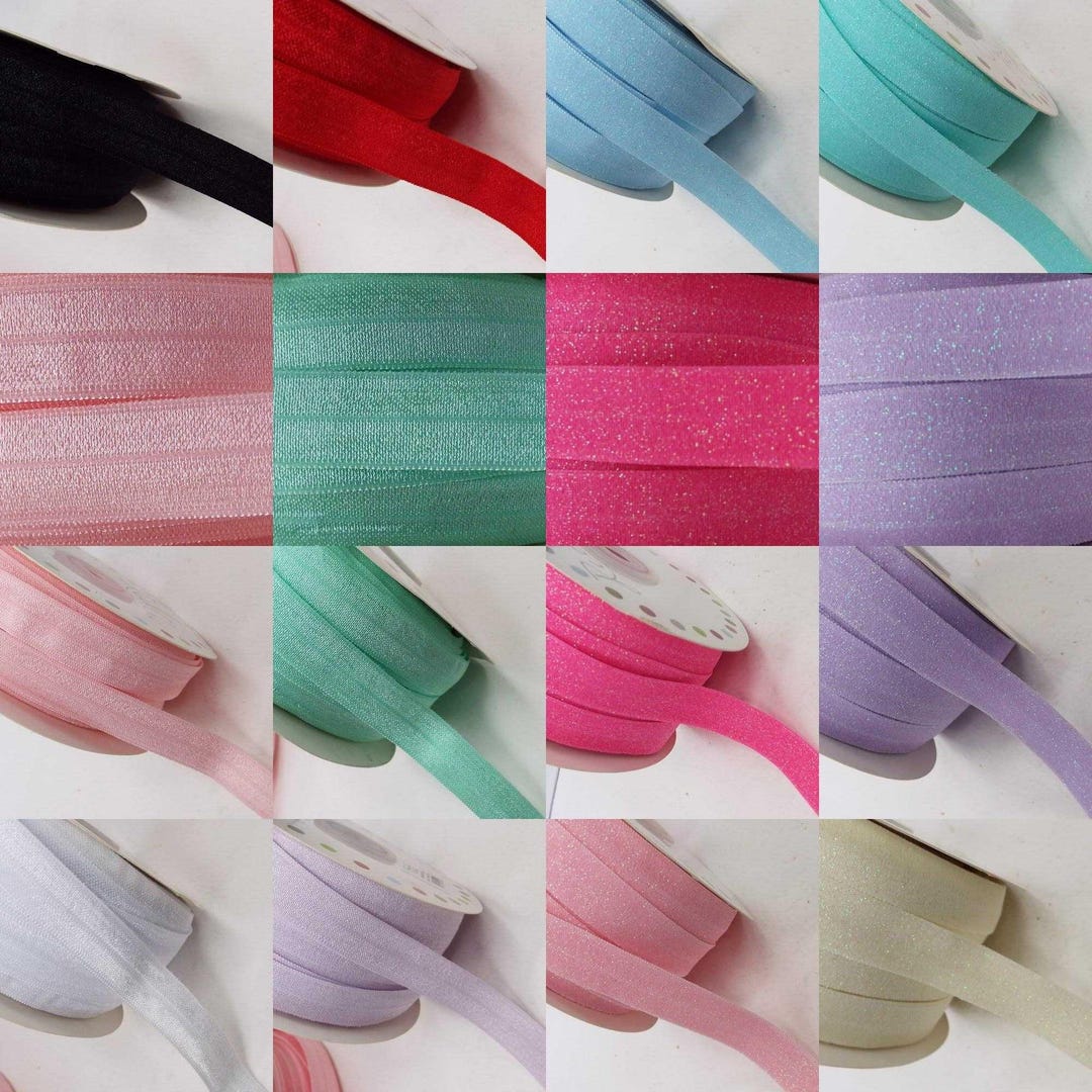 16mm Fold Over Elastic Bias Satin Iridescent Edging 12 Colour BUY 1 2 ...