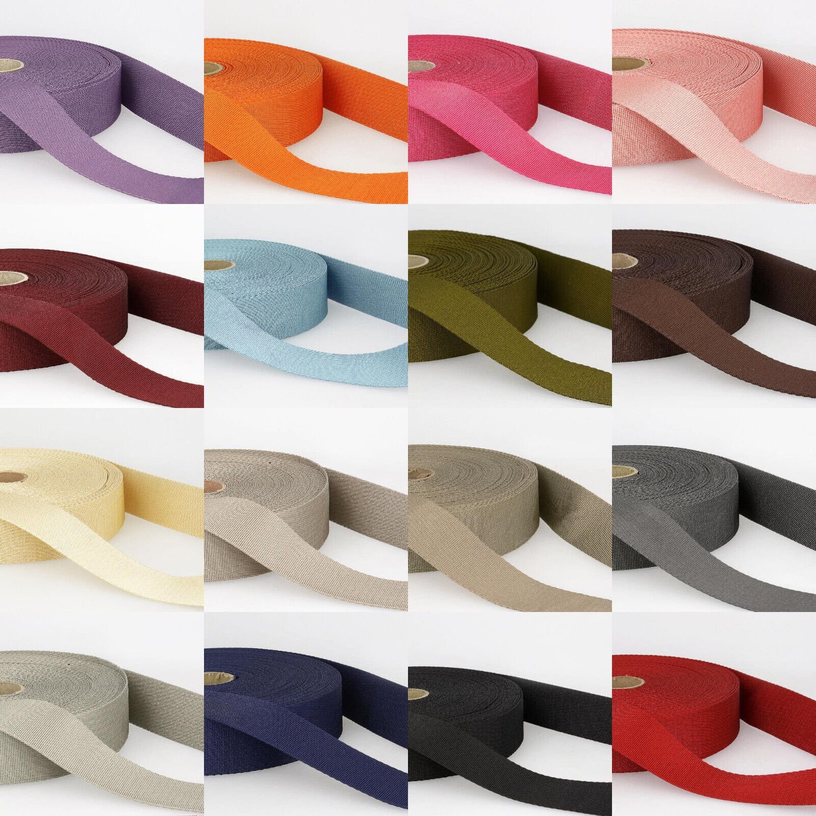 18 COLOUR 35mm Matt Satin 1.2mm Thick Polyester Bag Handle Strap BUY 1 ...