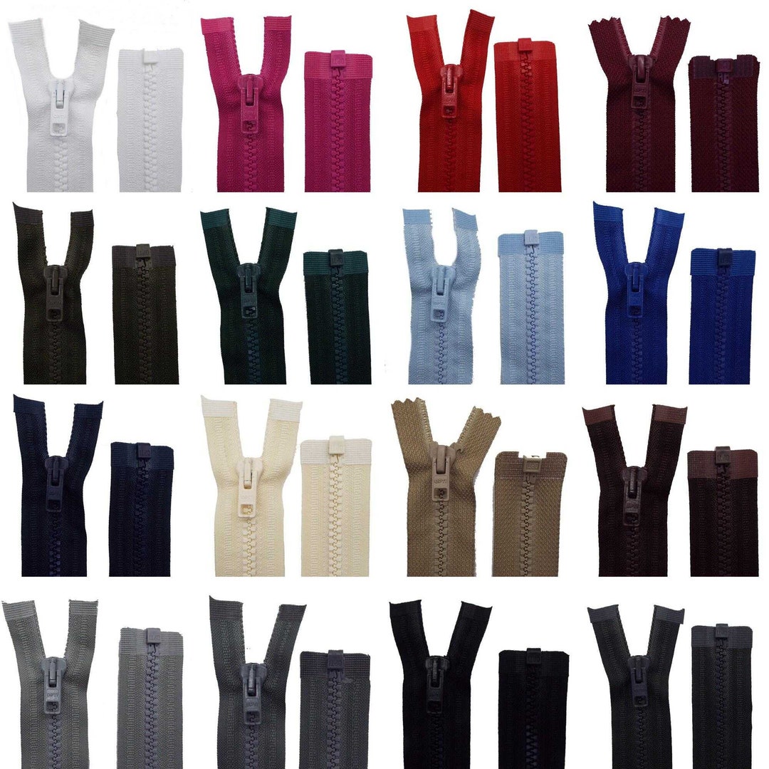 16 COLOUR 51cm 20 Inch Chunky Open Ended Jacket Anorak Coat Bag BUY 1 2 ...