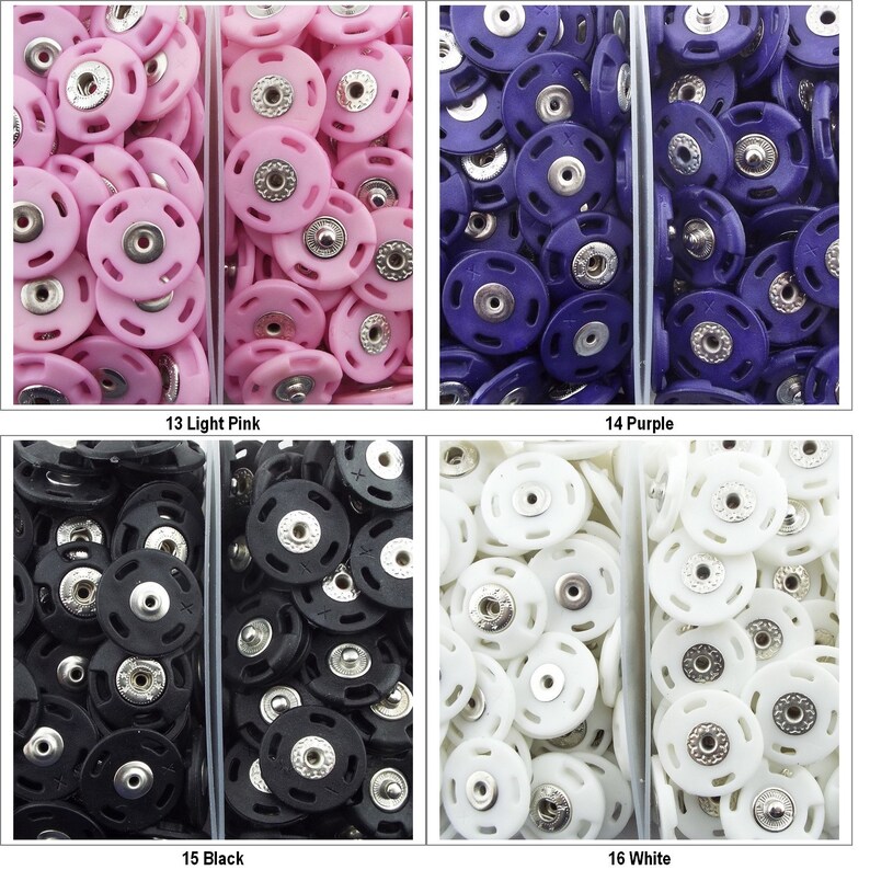 22 COLOUR LARGE 22mm Plastic Metal Popper Bag Snap Fastener | Etsy UK