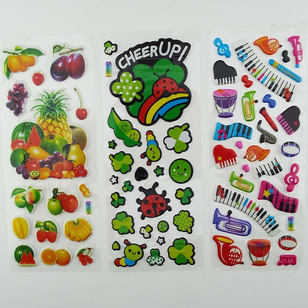 Pick 1 From 3 Designs 3d Puffy Stickers Self Adhesive Card Objects BUY ...