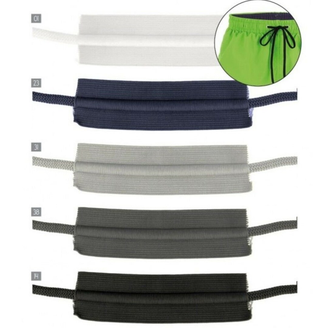 5 COLOUR 38mm Elastic With Cord Trouser Track Bottom Short - Etsy