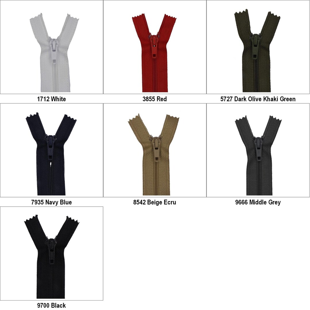 7 COLOUR No5 34 Inch 86cm Nylon Open Ended Zip End Jacket Coat BUY 1 2 ...
