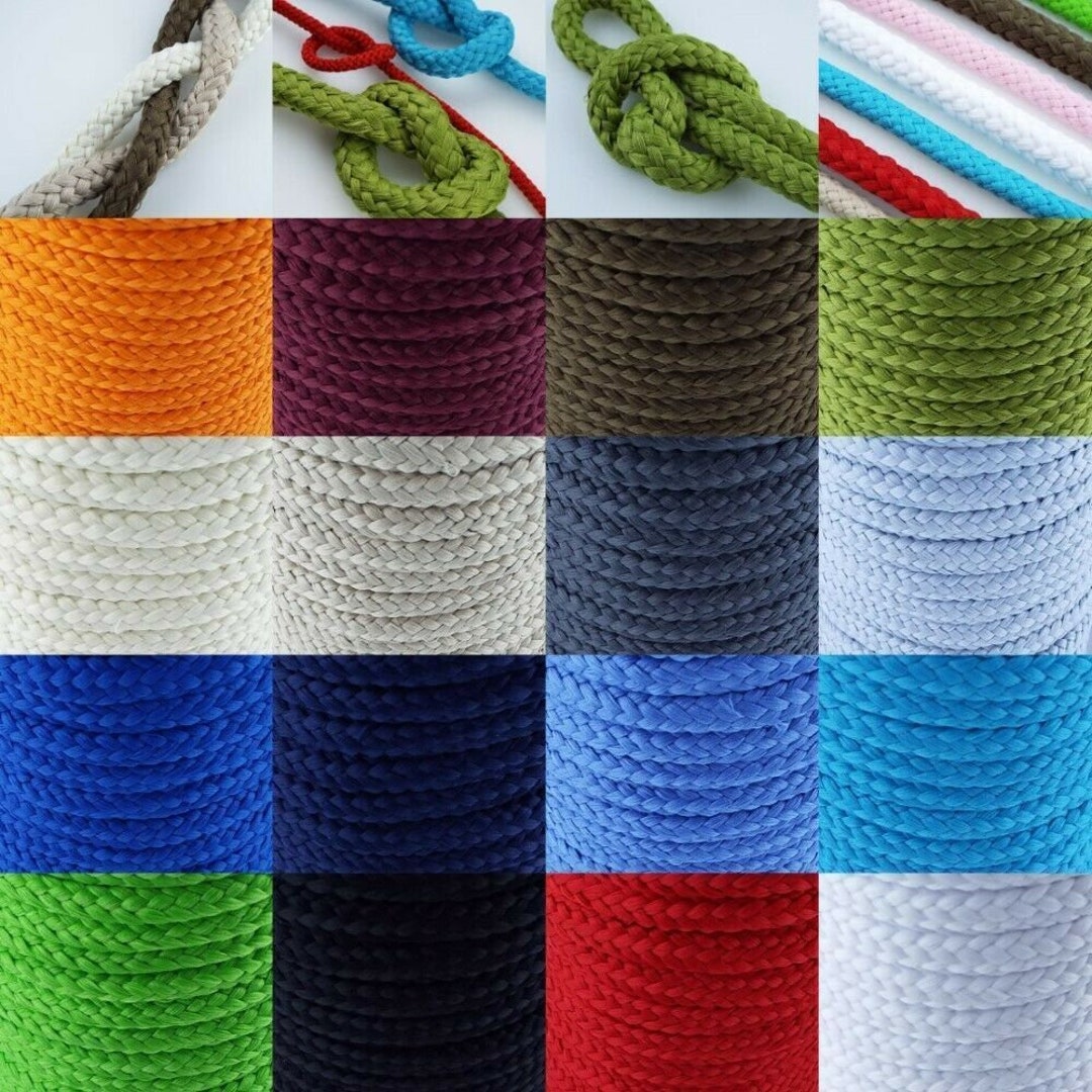 17 COLOR Braided CHUNKY Decorative Cord 8mm Rope Knot Board Thick BUY 1 ...