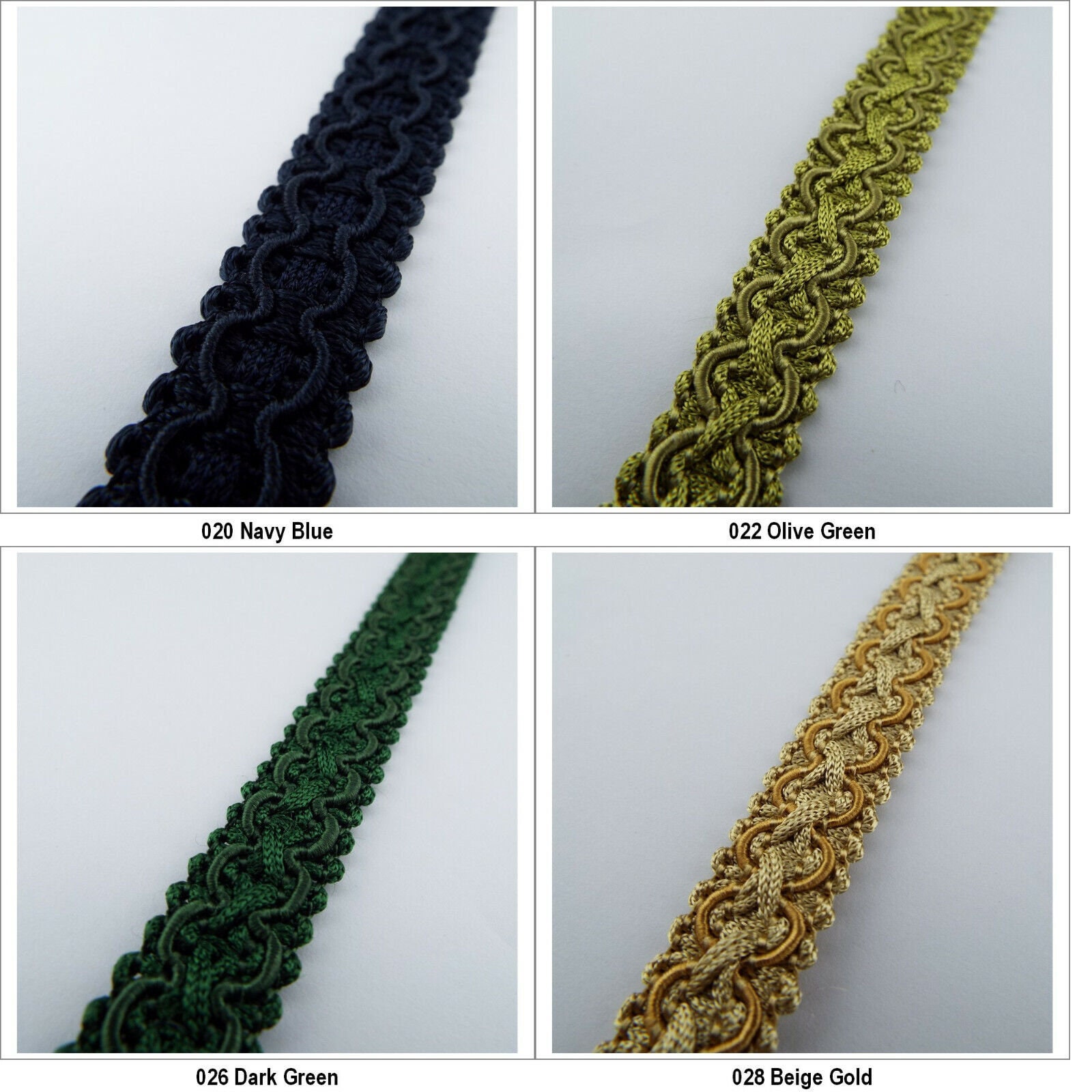 31 COLOUR 15mm Chain Gimp Braid Trim Upholstery Chair Costume | Etsy UK